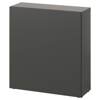 BESTÅ shelf unit with door, dark grey/Lappviken dark grey, 60x22x64 cm ...