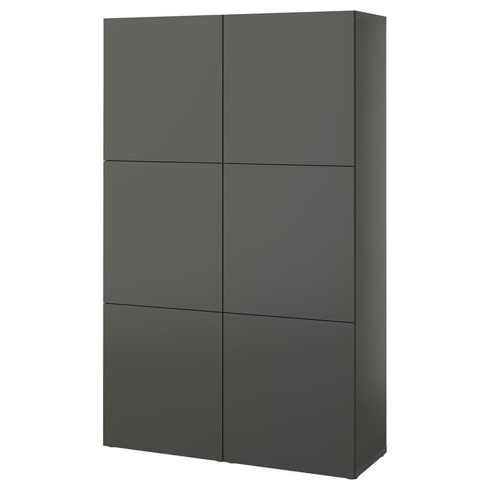 BESTÅ storage combination with doors, dark grey/Lappviken dark grey ...