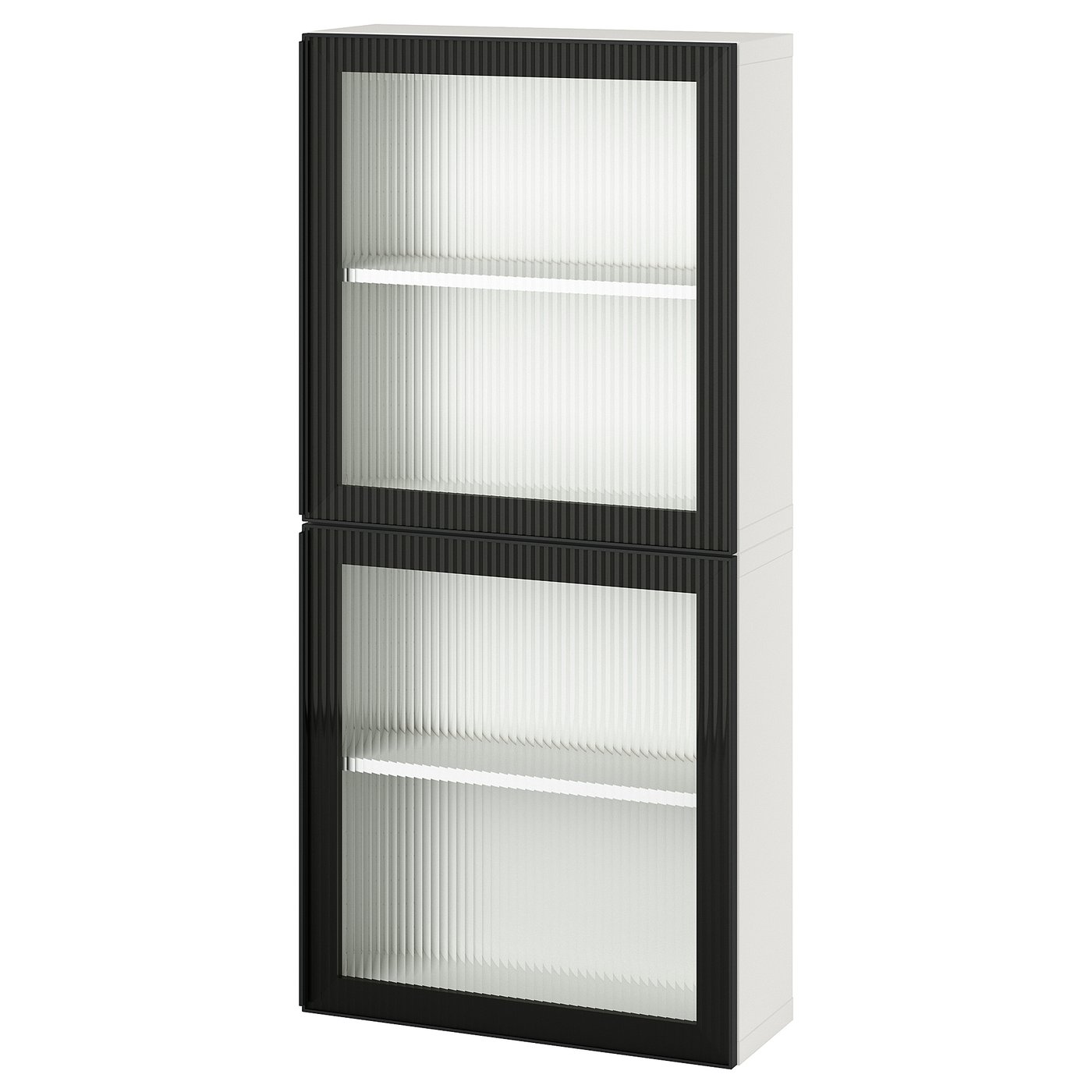 BESTÅ wall cabinet with 2 doors, white/Fällsvik anthracite, 60x22x128 ...