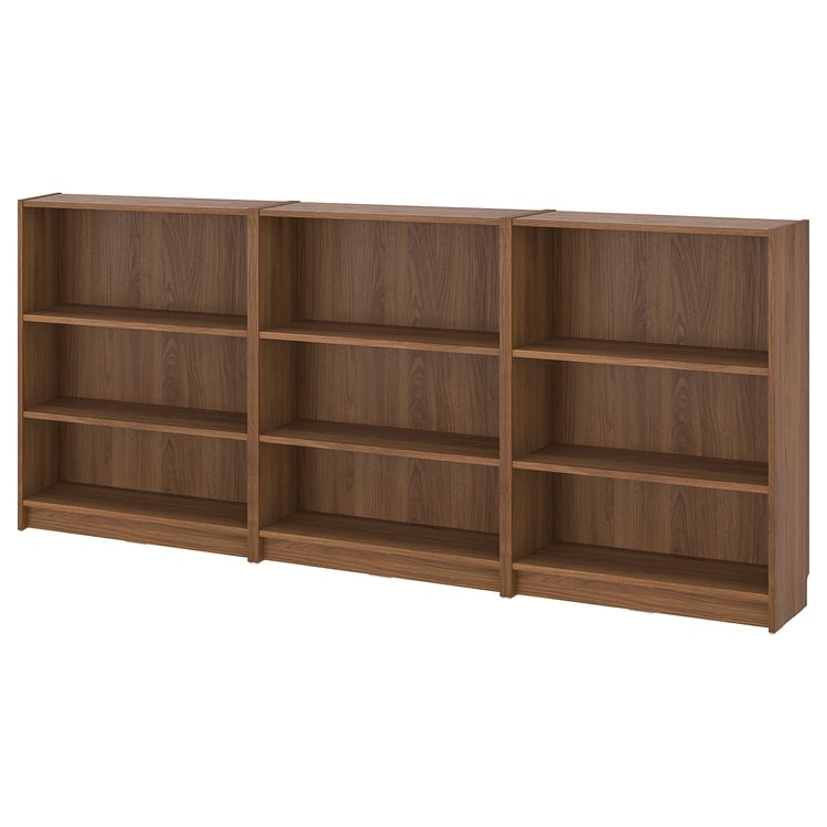 BILLY bookcase combination, brown walnut effect, 240x28x106 cm - IKEA