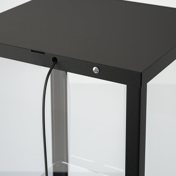 BLÅLIDEN glass-door cabinet, black, 35x32x151 cm - IKEA