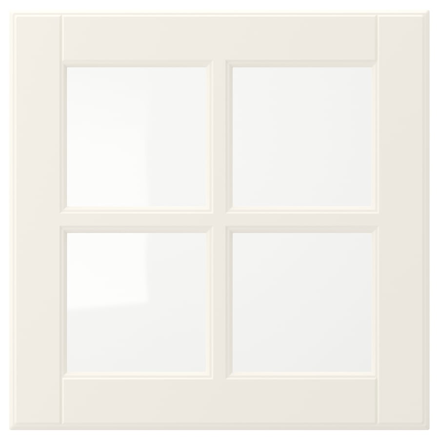 BODBYN glass door, off-white, 40x40 cm - IKEA