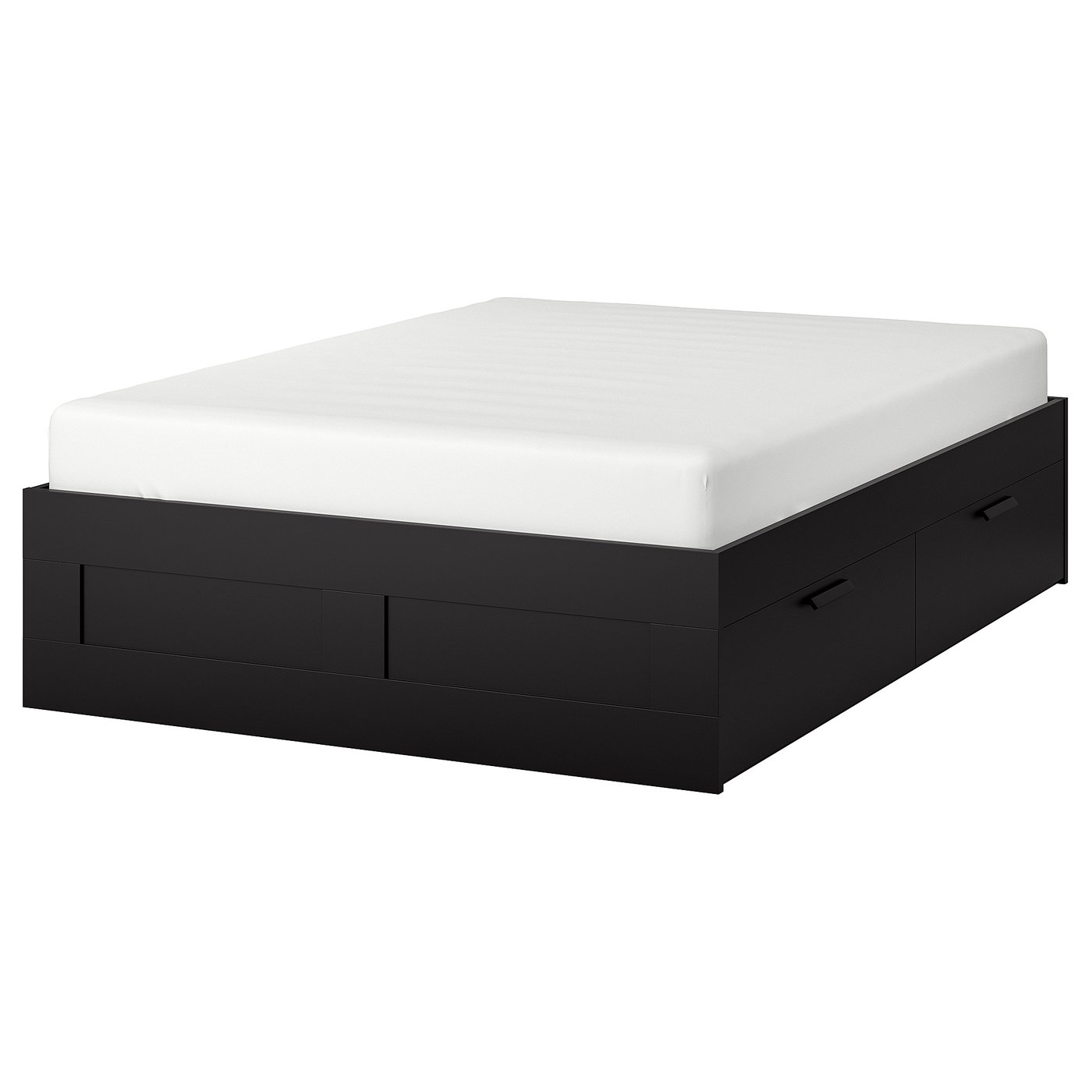 BRIMNES Bed frame with storage, black, Full/Double - IKEA