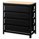 BROR work bench with drawers, black/pine plywood, 85x40x89 cm - IKEA