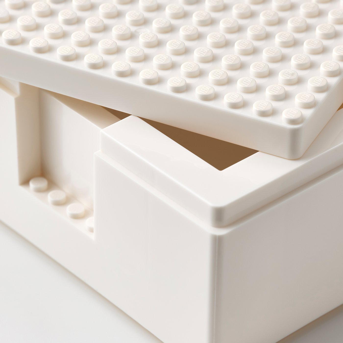 BYGGLEK LEGO® box with lid, set of 3, white - IKEA