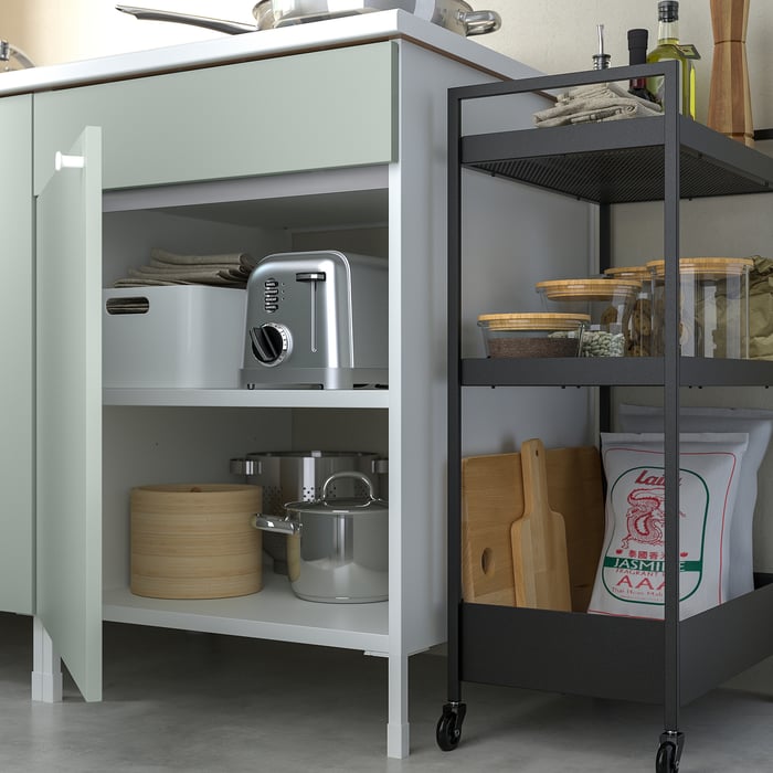 ENHET base cabinet for hob w door, white/pale grey-green, 60x62x75 cm ...