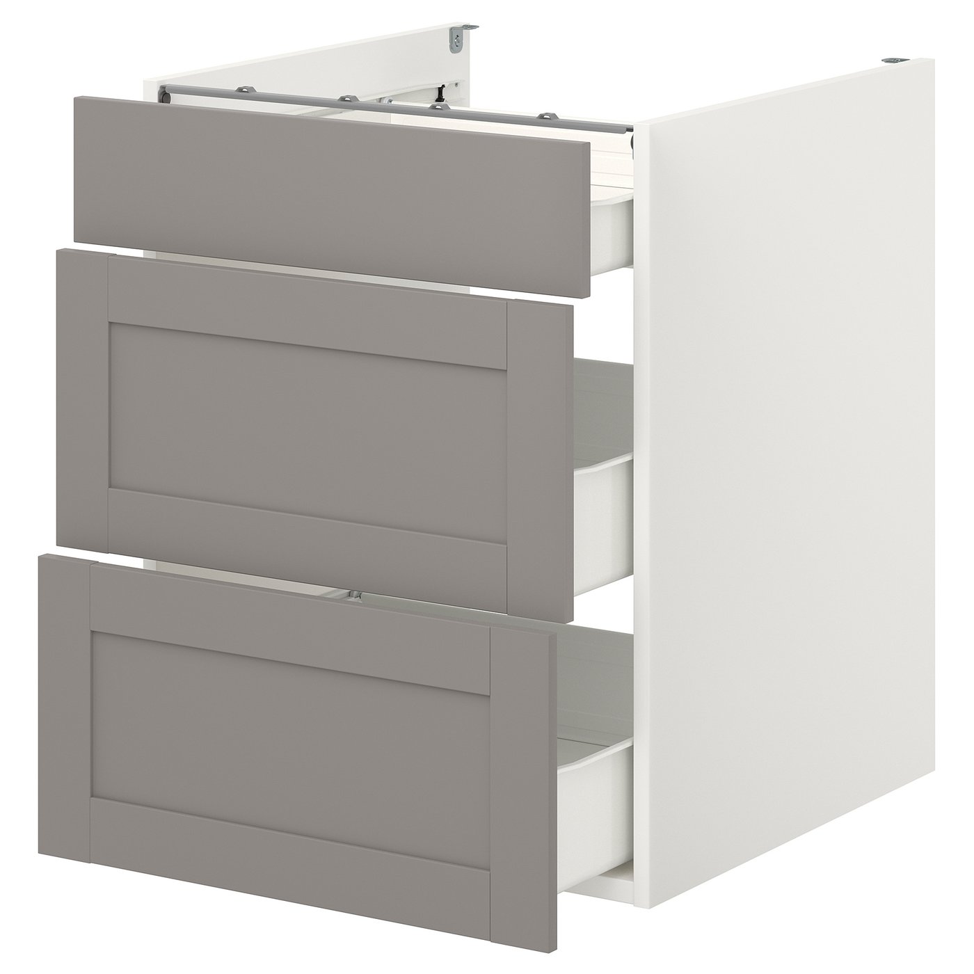 ENHET base cb w 3 drawers, white/grey frame, 60x62x75 cm - IKEA