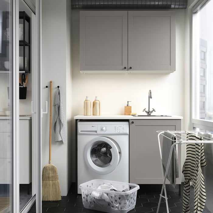 ENHET laundry, anthracite/grey frame, 139x63.5x87.5 cm - IKEA