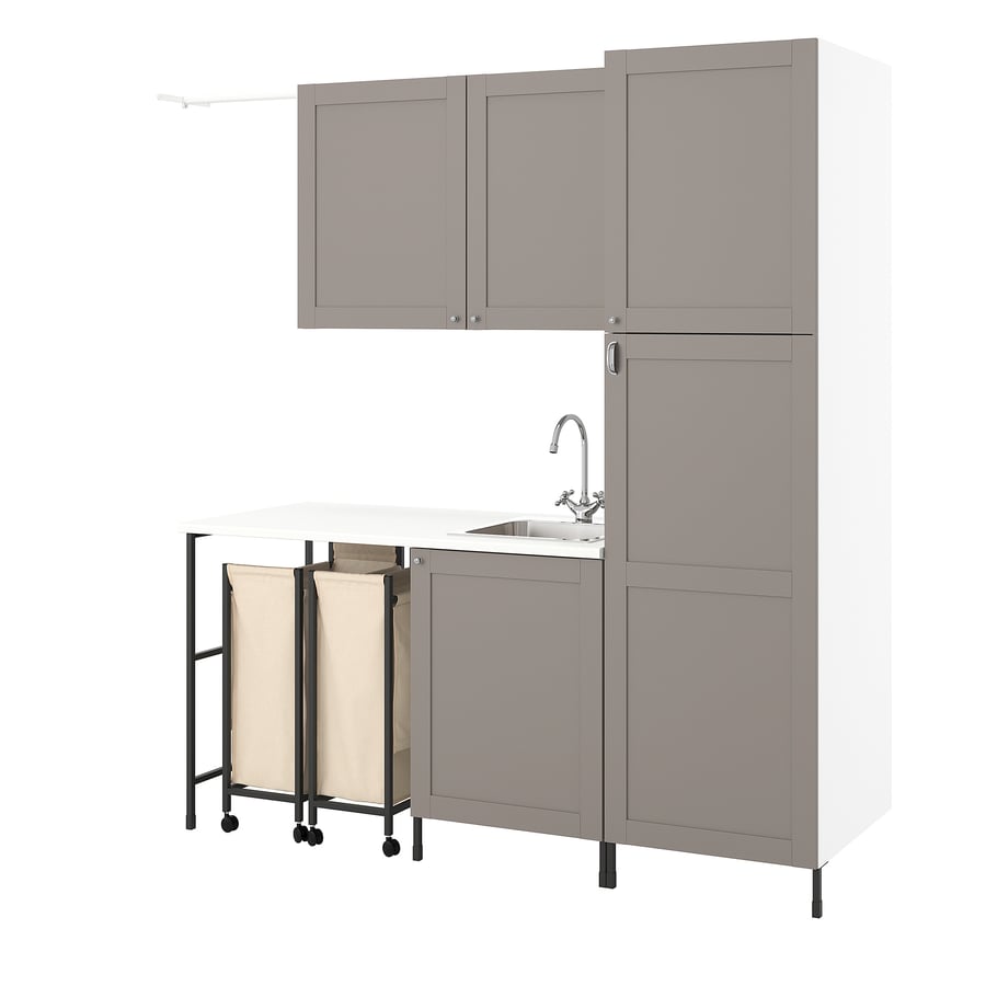 ENHET laundry, anthracite/grey frame, 199x63.5x222.5 cm - IKEA