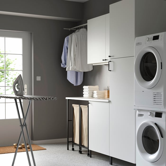 ENHET laundry, anthracite/white, 199x63.5x222.5 cm - IKEA