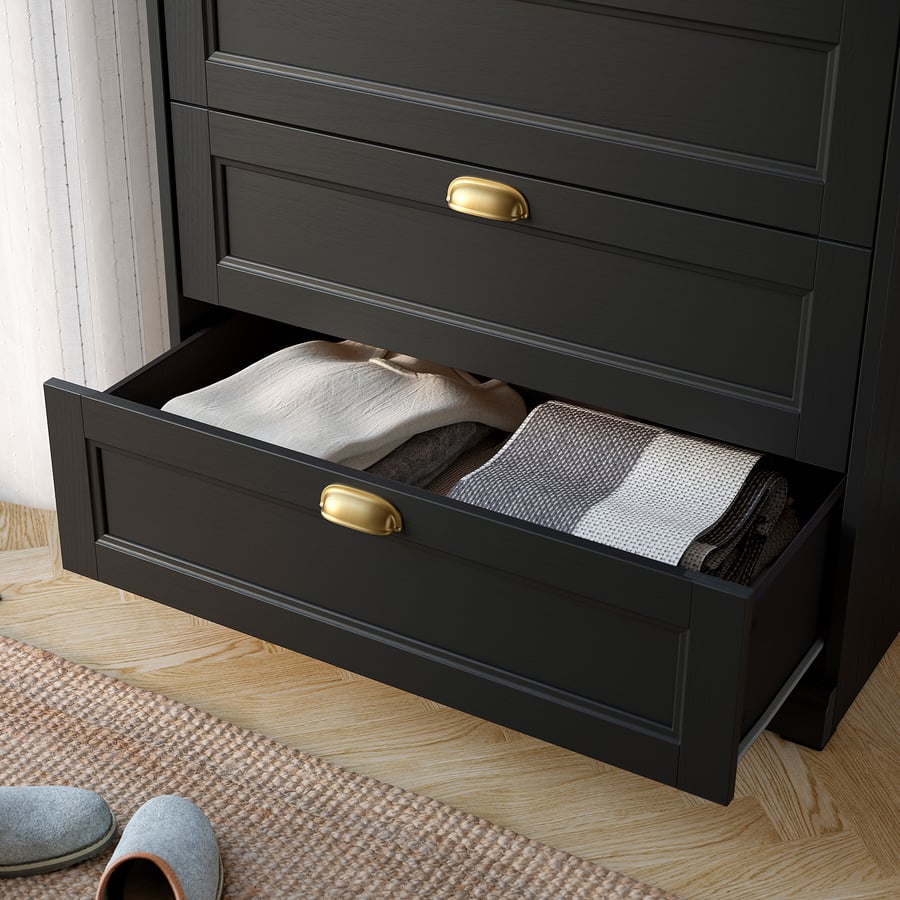 FÅGELFJÄLLET chest of 6 drawers, black oak effect, 82x51x123 cm - IKEA
