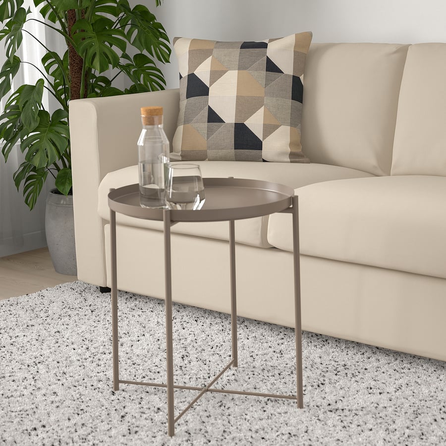 GLADOM Tray table, dark grey-beige, 45x53 cm - IKEA