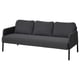 GLOSTAD 3-seat sofa, Knisa dark grey - IKEA