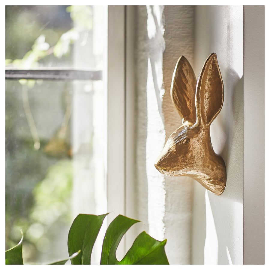 HÄGGMISPEL wall decoration, rabbit/brass-colour, 25 cm - IKEA
