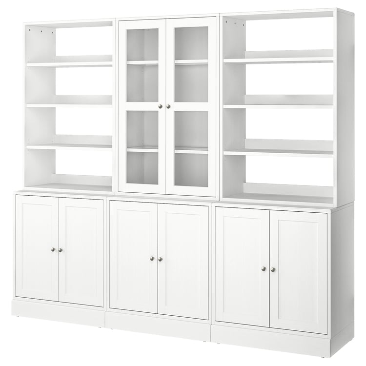 HAVSTA storage combination w glass doors, white, 243x47x212 cm - IKEA