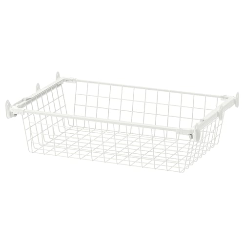 HJÄLPA wire basket with pull-out rail, white, 60x40 cm - IKEA