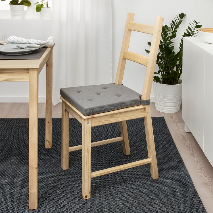 JUSTINA chair pad, grey, 42/35x40x4 cm - IKEA
