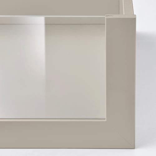 KOMPLEMENT drawer with glass front, grey-beige, 100x58 cm - IKEA