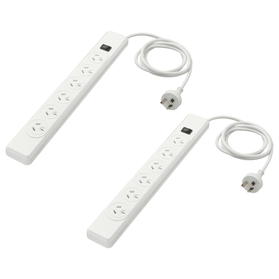 KOPPLA 6-way socket, earthed white, 1.5 m - IKEA