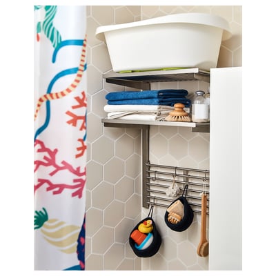 KUNGSFORS suspension rail with shelf/wll grid, stainless steel - IKEA
