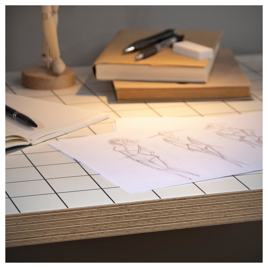 LAGKAPTEN table top, white/anthracite, 140x60 cm - IKEA