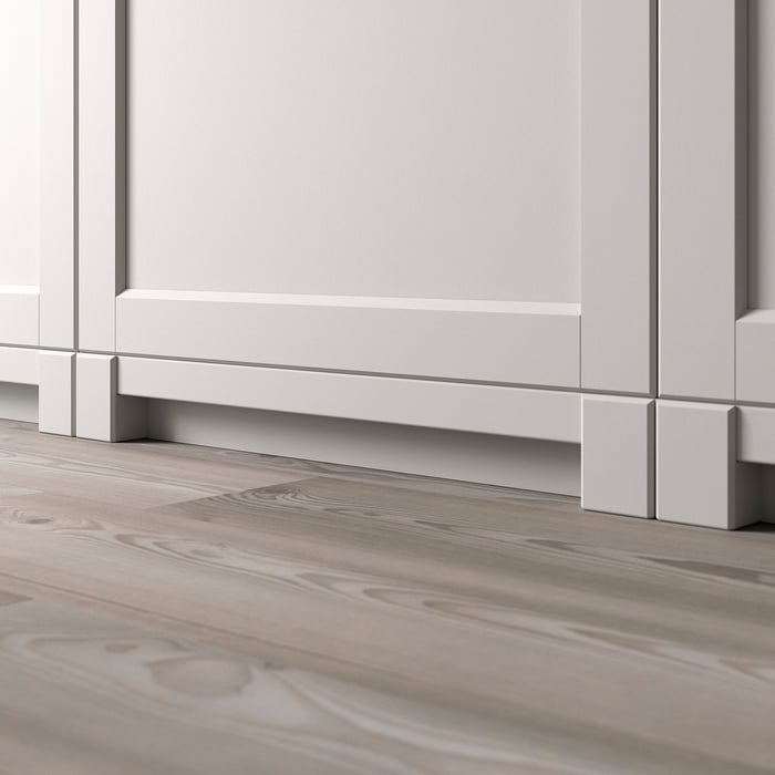 LERHYTTAN leg for decorative plinth, light grey, 8 cm - IKEA