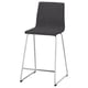LILLÅNÄS bar stool, chrome-plated/Gunnared dark grey, 63 cm - IKEA