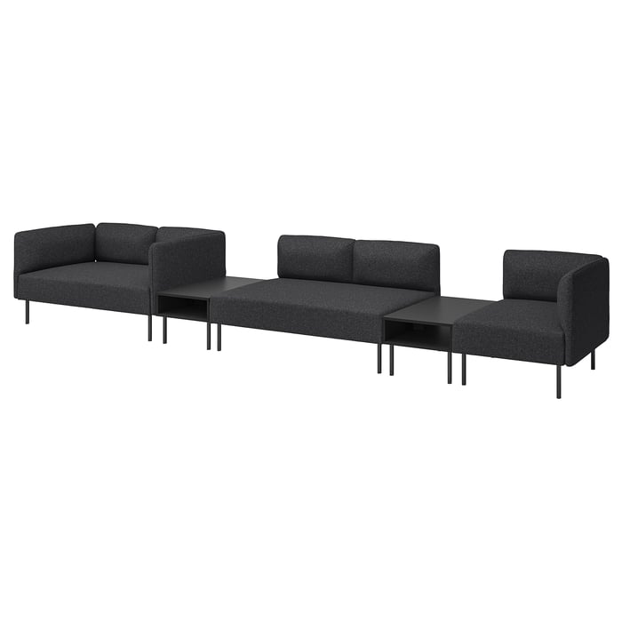 LILLEHEM 5-seat modular sofa with side table, Gunnared/dark grey metal ...