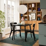 LISABO / LISABO table and 2 chairs, black/black, 88 cm - IKEA
