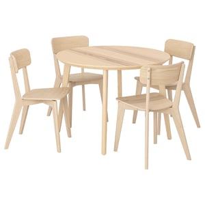 LISABO / LISABO Table and 4 chairs, ash veneer/ash, 105 cm - IKEA