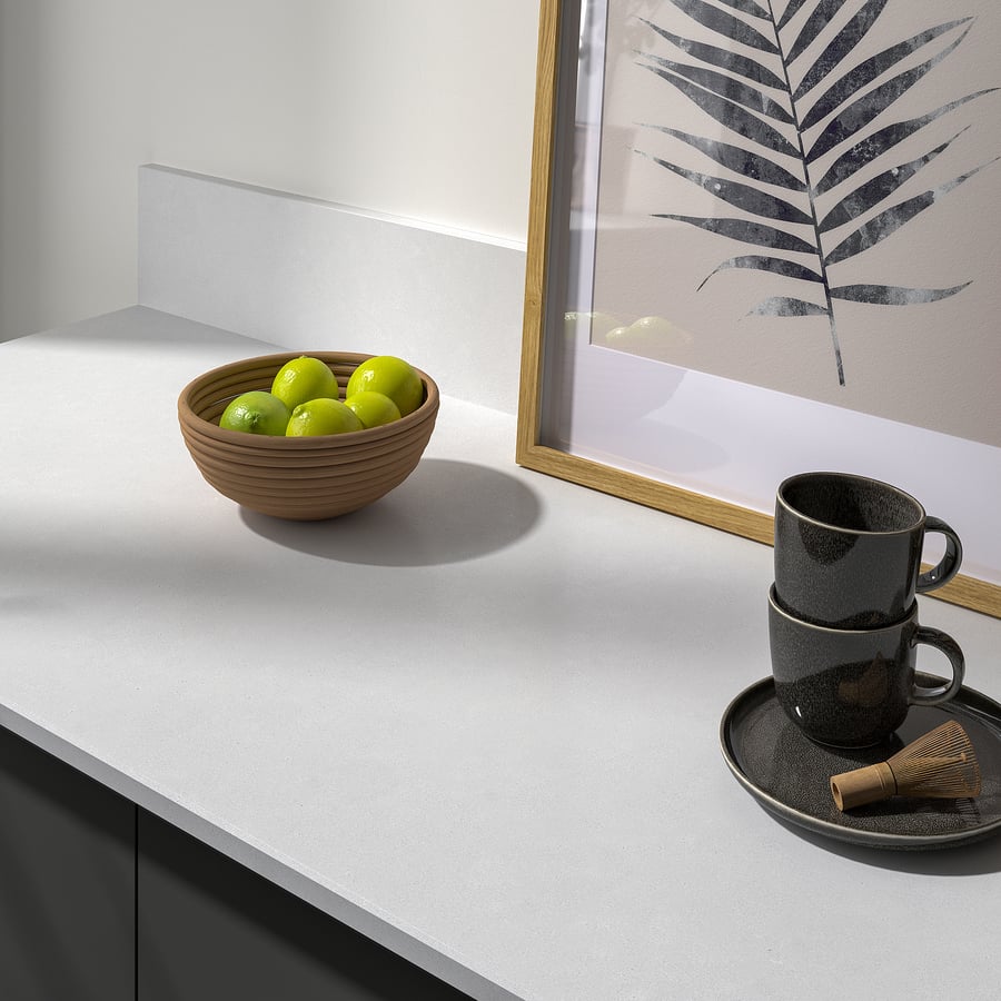 LOCKEBO custom made worktop, white/glass composite, 1 m²x2.0 cm - IKEA