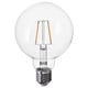 LUNNOM LED bulb E27 150 lumen, globe clear, 95 mm - IKEA
