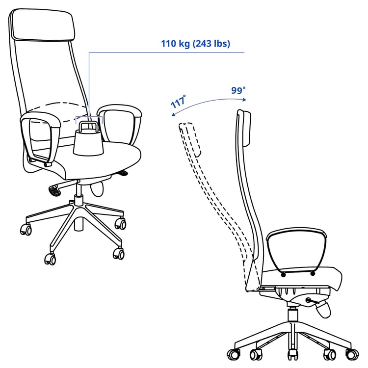 MARKUS Office chair, Vissle dark grey - IKEA