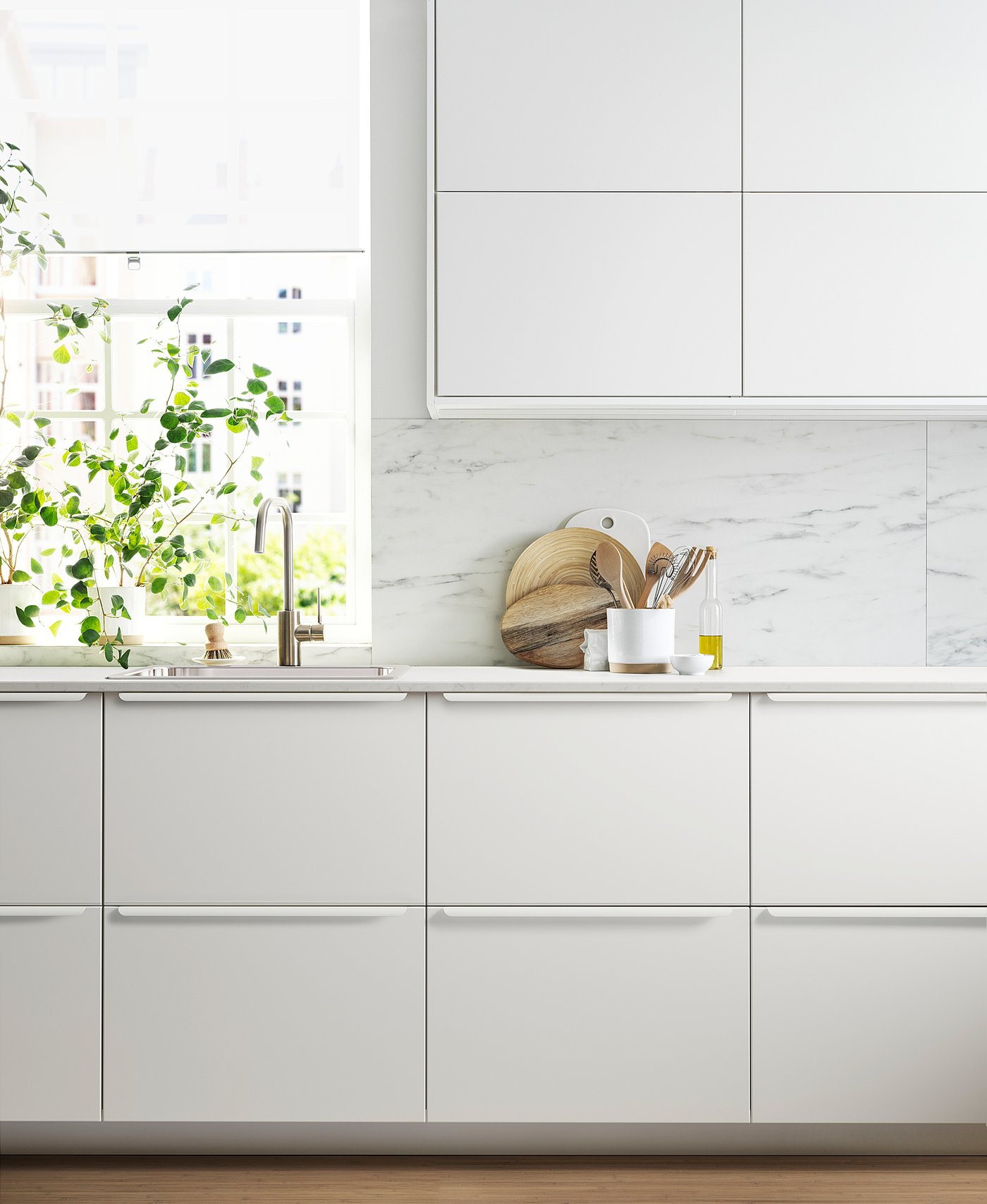 METOD base cabinet with 3 drawers white Maximera Veddinge white 80x60x80 cm IKEA