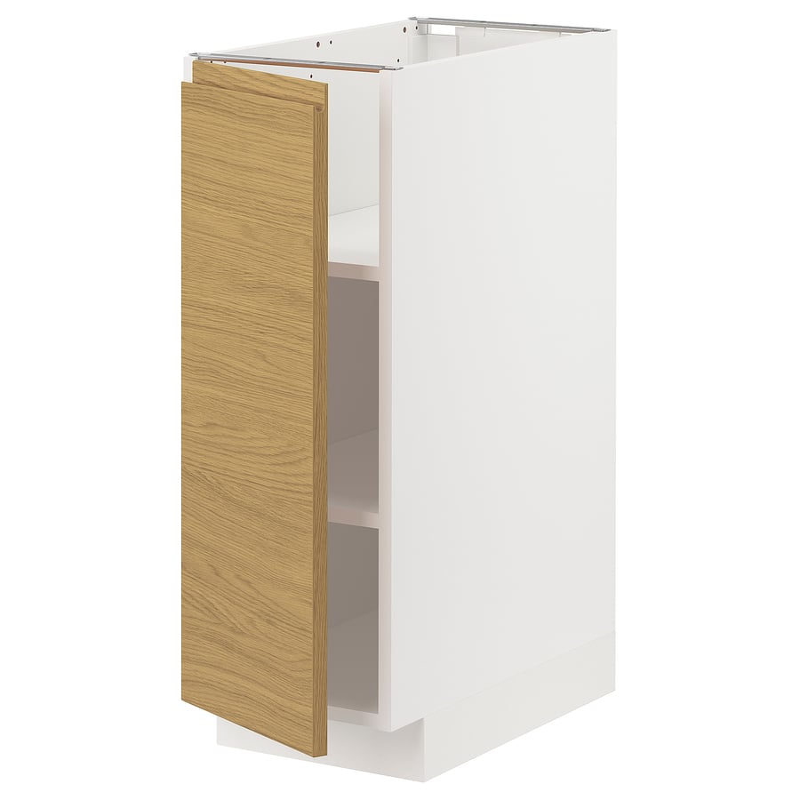 METOD base cabinet with shelves, white/Voxtorp oak effect, 30x60x80 cm ...