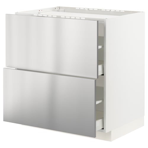 METOD / MAXIMERA base cab f hob/2 fronts/2 drawers, white/Vårsta ...