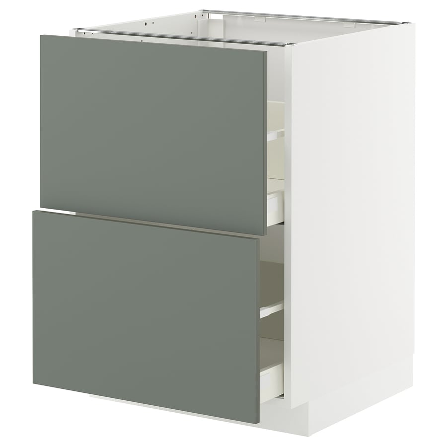 METOD / MAXIMERA base cb 2 fronts/2 high drawers, white/Nickebo matt ...