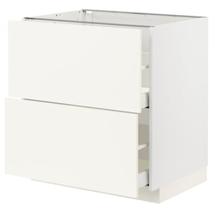 METOD / MAXIMERA base cb 2 fronts/2 high drawers, white/Vallstena white ...
