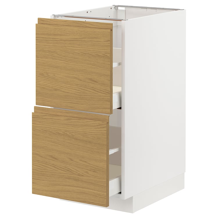METOD / MAXIMERA base cb 2 fronts/2 high drawers, white/Voxtorp oak ...