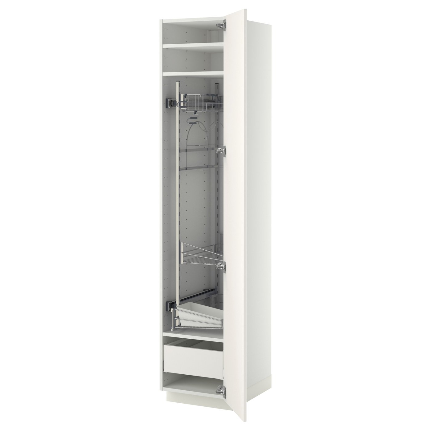 METOD MAXIMERA high cabinet with cleaning interior white Veddinge white 40x60x200 cm IKEA