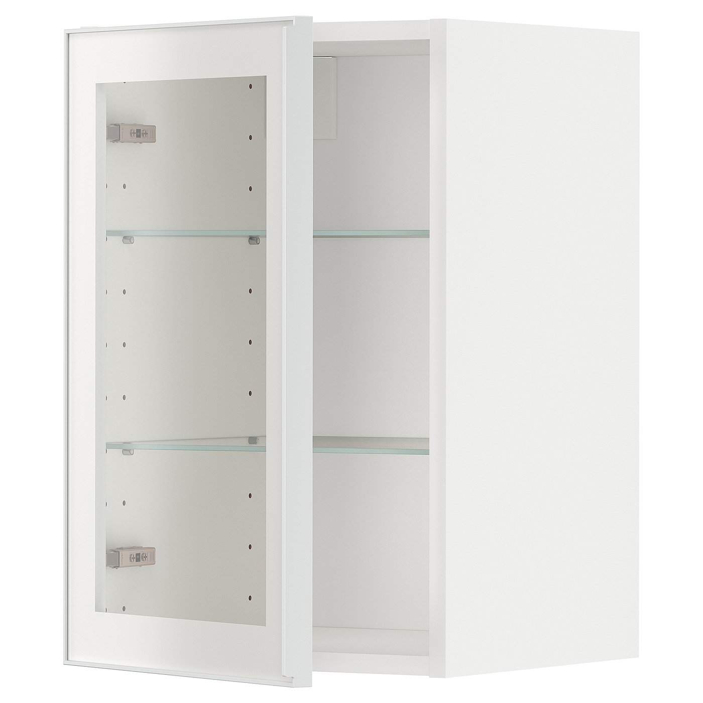 METOD wall cabinet w shelves/glass door, white/Hejsta white clear glass ...