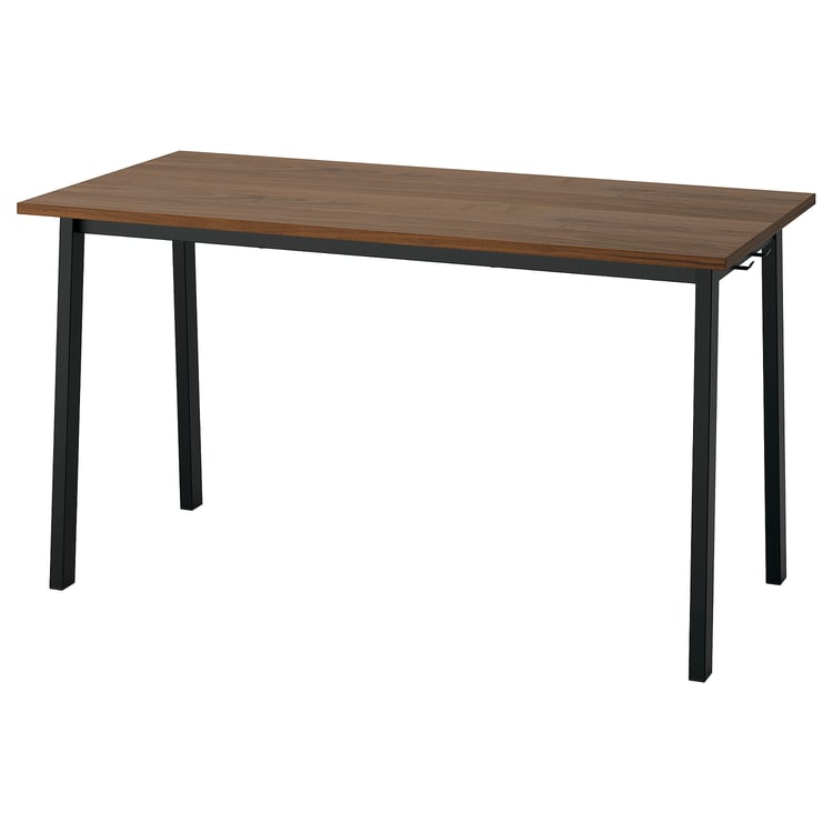 MITTZON conference table, walnut veneer/black, 140x68x75 cm - IKEA