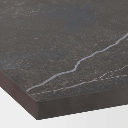 MÖCKLARP custom made worktop, matt black/brown marble effect/high ...