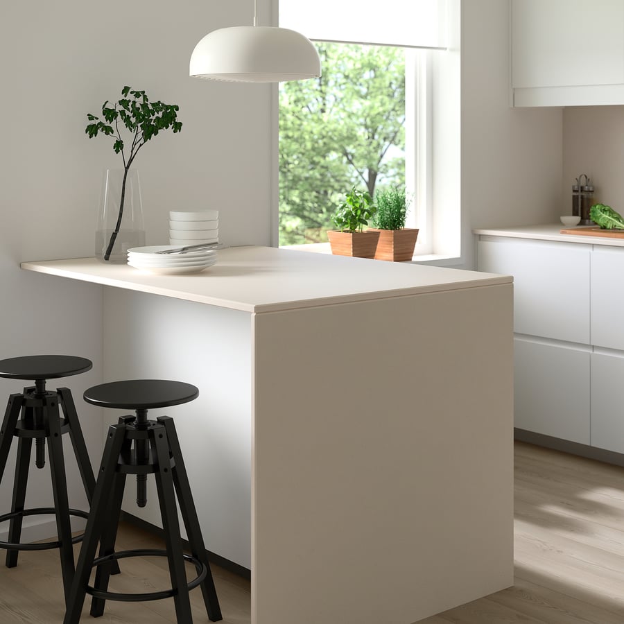 MÖCKLARP custom made worktop, matt off-white/stone effect high pressure ...
