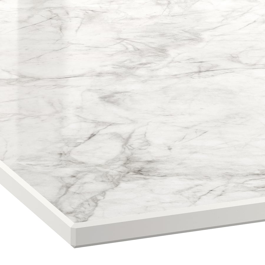 MÖCKLARP custom made worktop, polished off-white marble effect/high ...