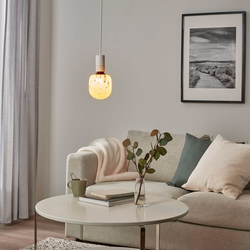 MOLNART LED bulb E27 240 lumen, tube-shaped white/clear glass, 120 mm ...