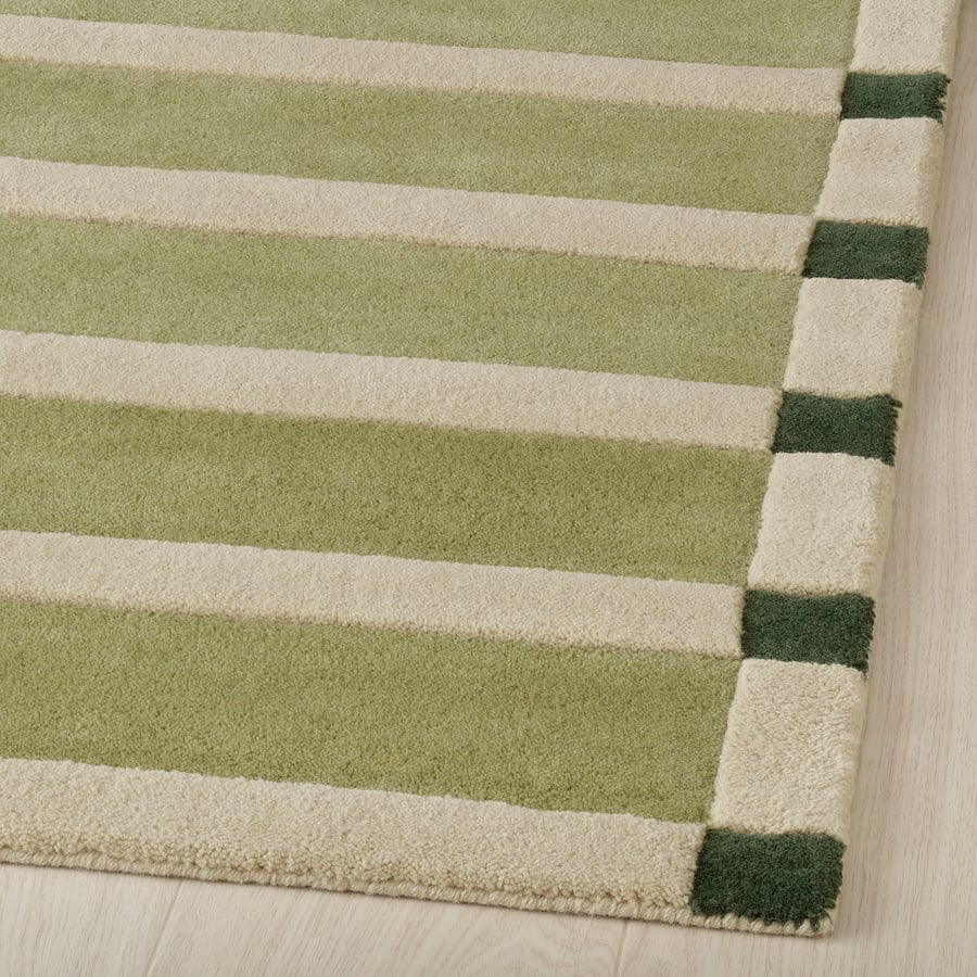 MOSKITGRÄS rug, low pile, green/handmade, 200x300 cm - IKEA