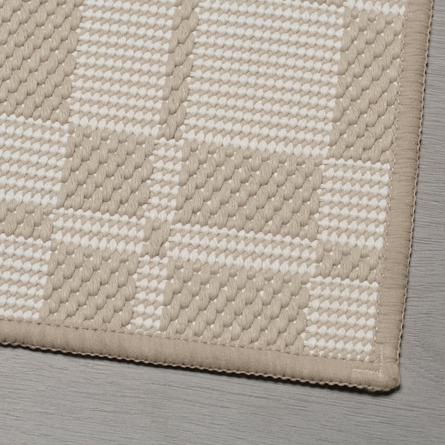 NATTÅG kitchen mat, beige/check, 45x180 cm - IKEA