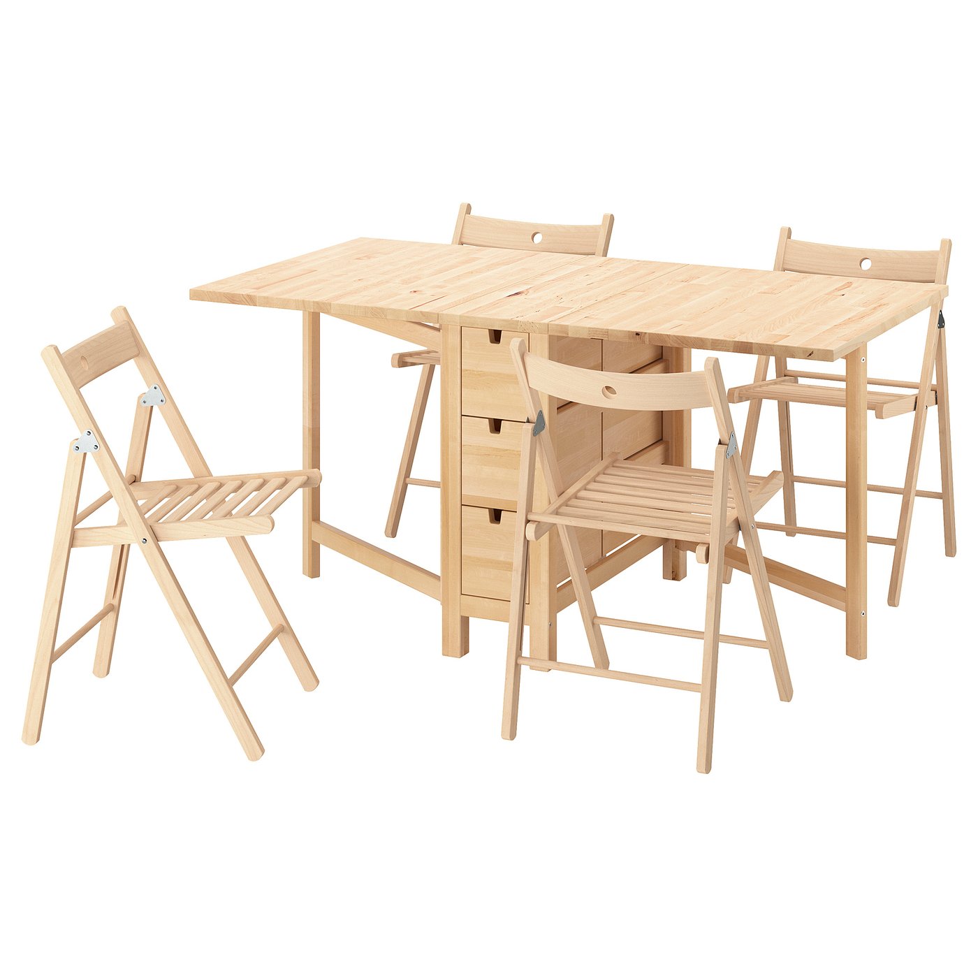 NORDEN / FRÖSVI table and 4 chairs, birch/beech, 26/89/152 cm - IKEA