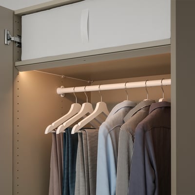ÖVERSIDAN LED wardrobe lighting strp w sensor, dimmable grey-beige, 71 ...